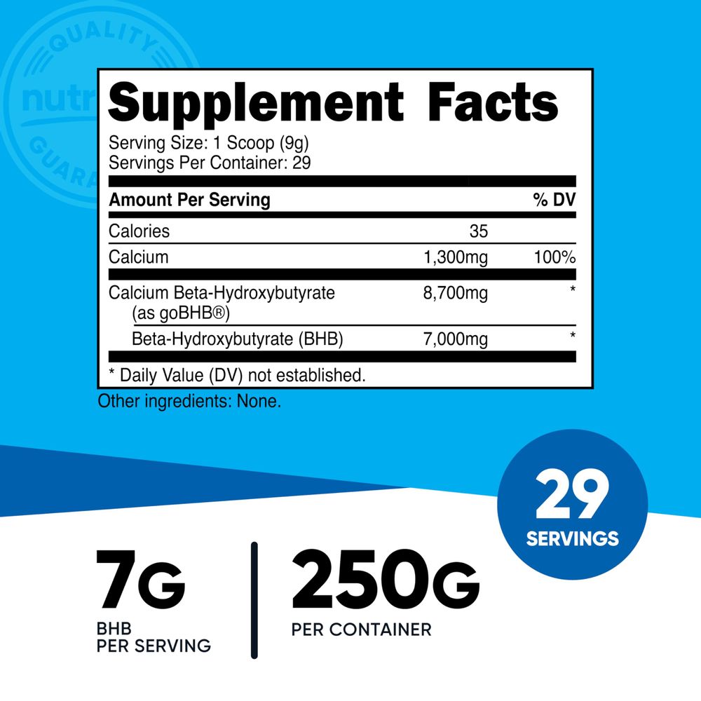 Nutricost Calcio BHB (8.82 oz) Sin sabor - Sal de