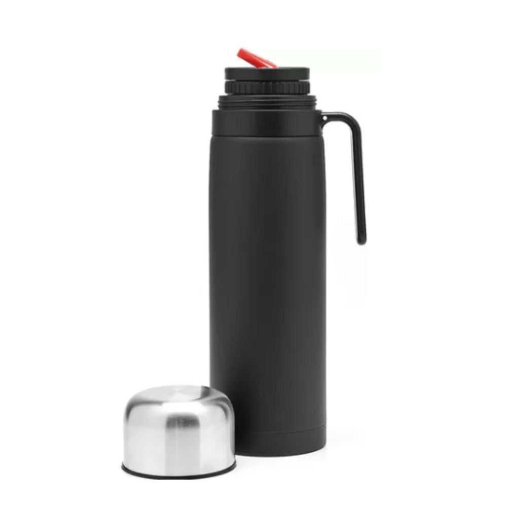 Termo Media Manija 1l Acero Inoxidable Negro Pico Matero Uruguay