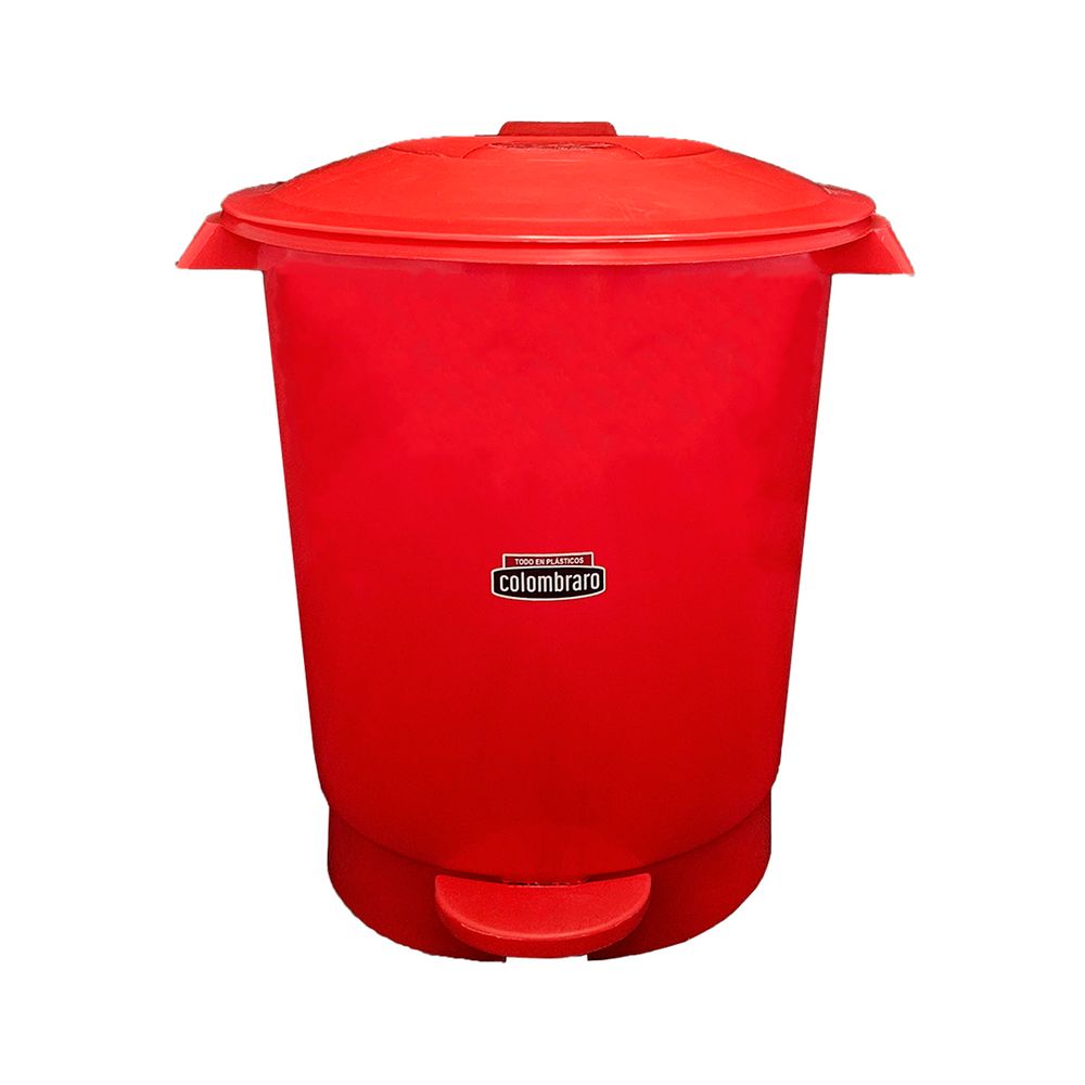 Tacho de Basura con Tapa a Pedal 12 Lts Rojo - Colombraro