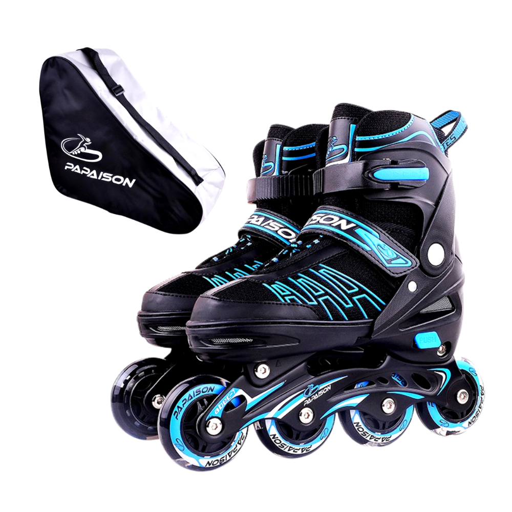 Rollers Profesionales Patines Extensibles Aluminio + Bolso Negro-Azul ...