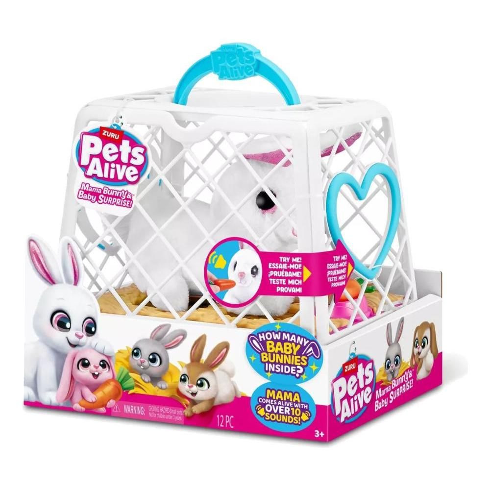 Pets Alive Jaula De Conejo Interactivo 22 Cm - 6055 Pr Color Blanco