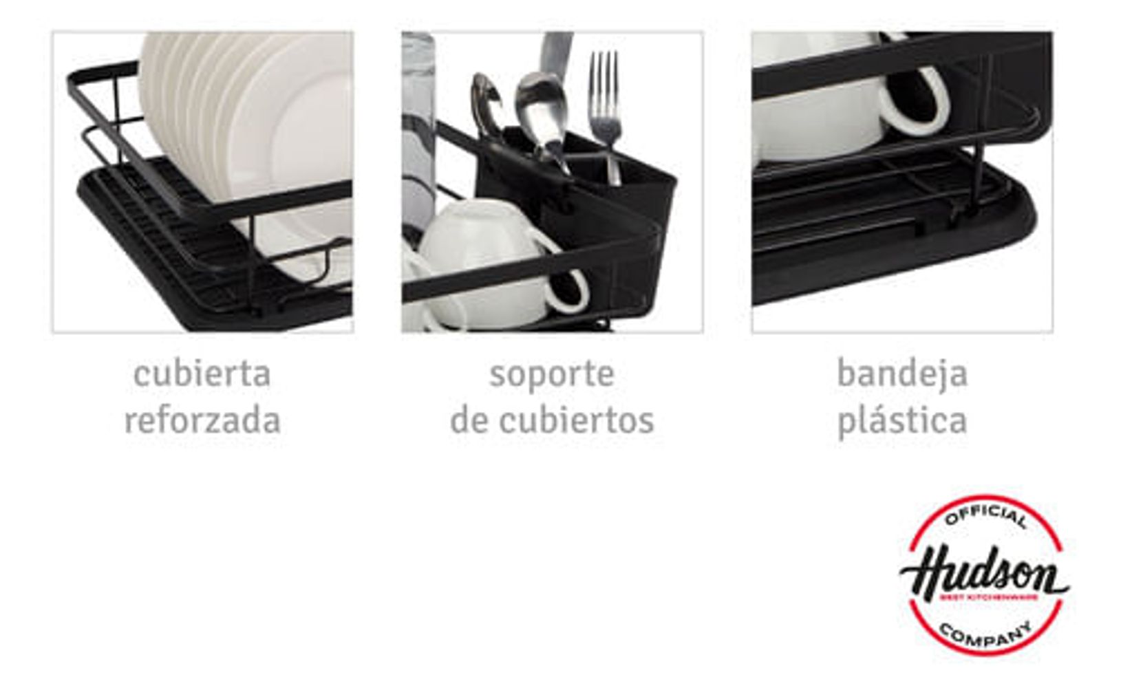 Escurridor De Platos Negro 1 Piso Nuevo Linea Hudson Cocina