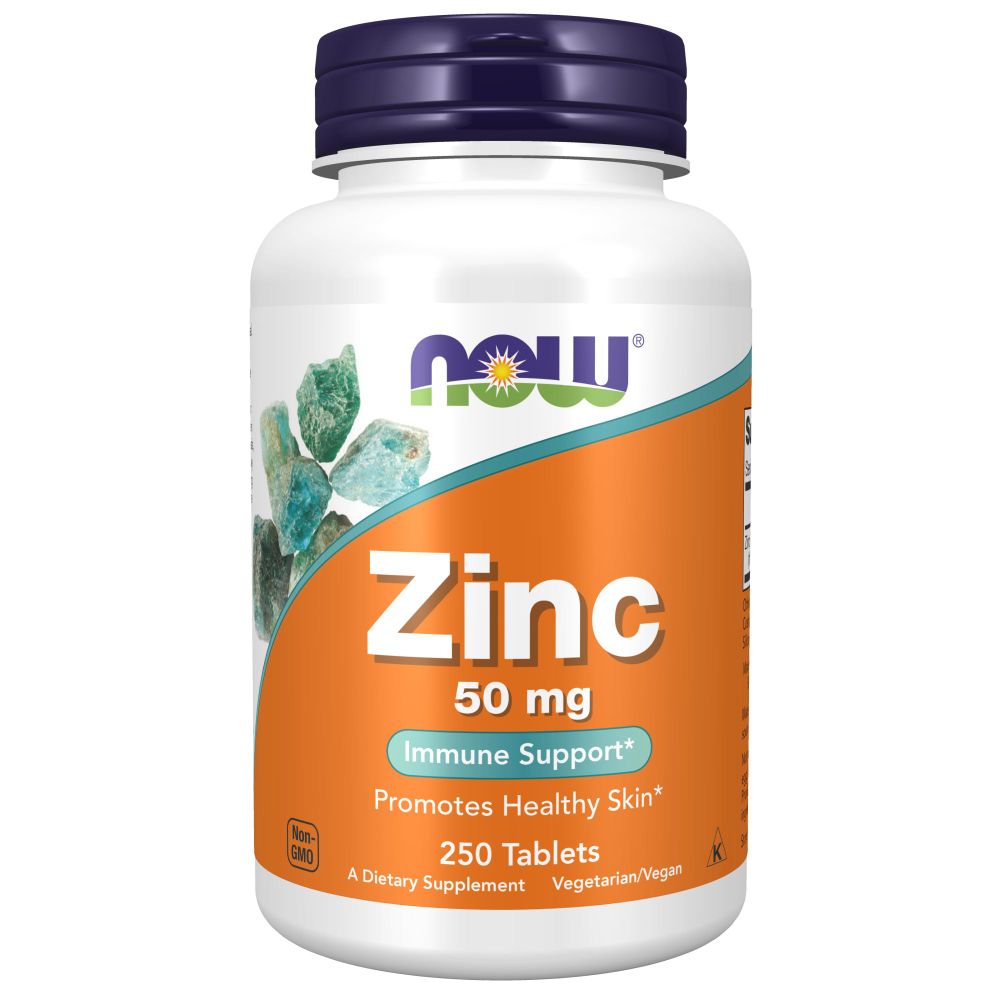 NOW Suplementos, Zinc 50 mg, Comprimidos 250 Count