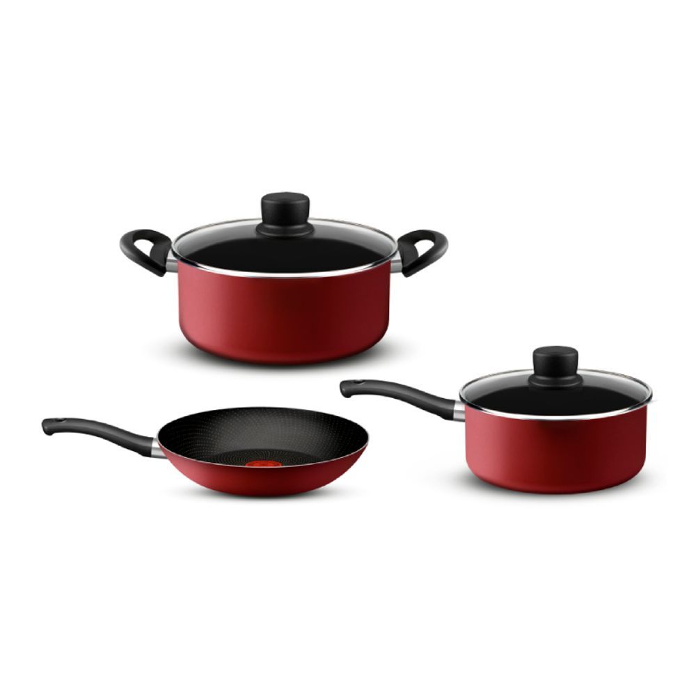 Set 5 Piezas Tefal -red Surprise (cacerola C/tapa 20cm, Olla C/tapa ...