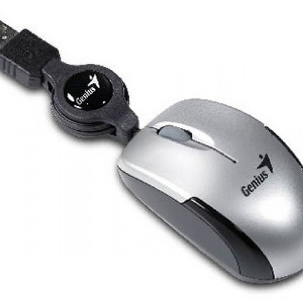 GENIUS MOUSE MICRO TRAVELER RETRáCTIL V2 USB PLATA