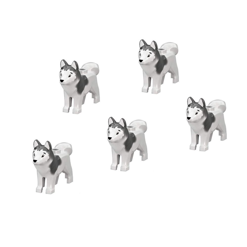 Minifigura LEGO de perro husky siberiano ártico, paquete de 1