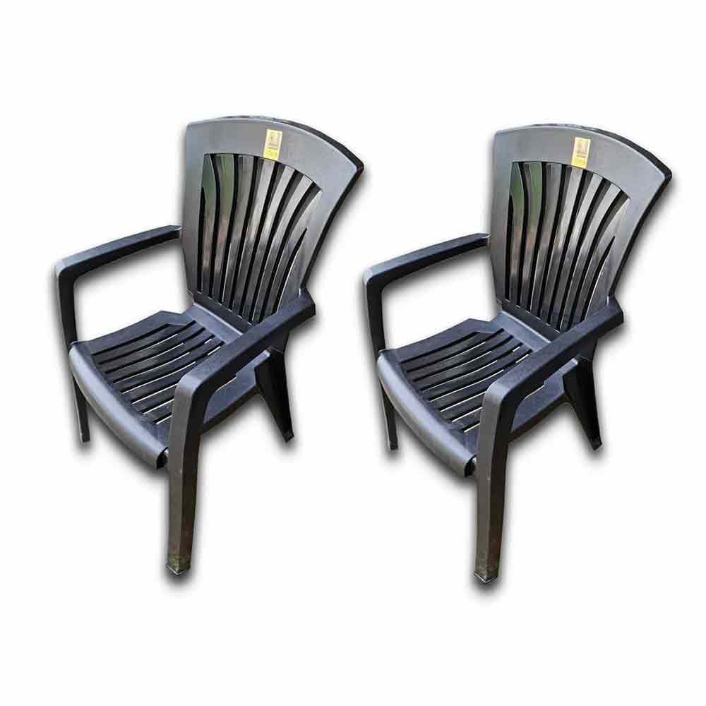 Set 2 Sillas Kansas Plastico Mascardi Color Negro