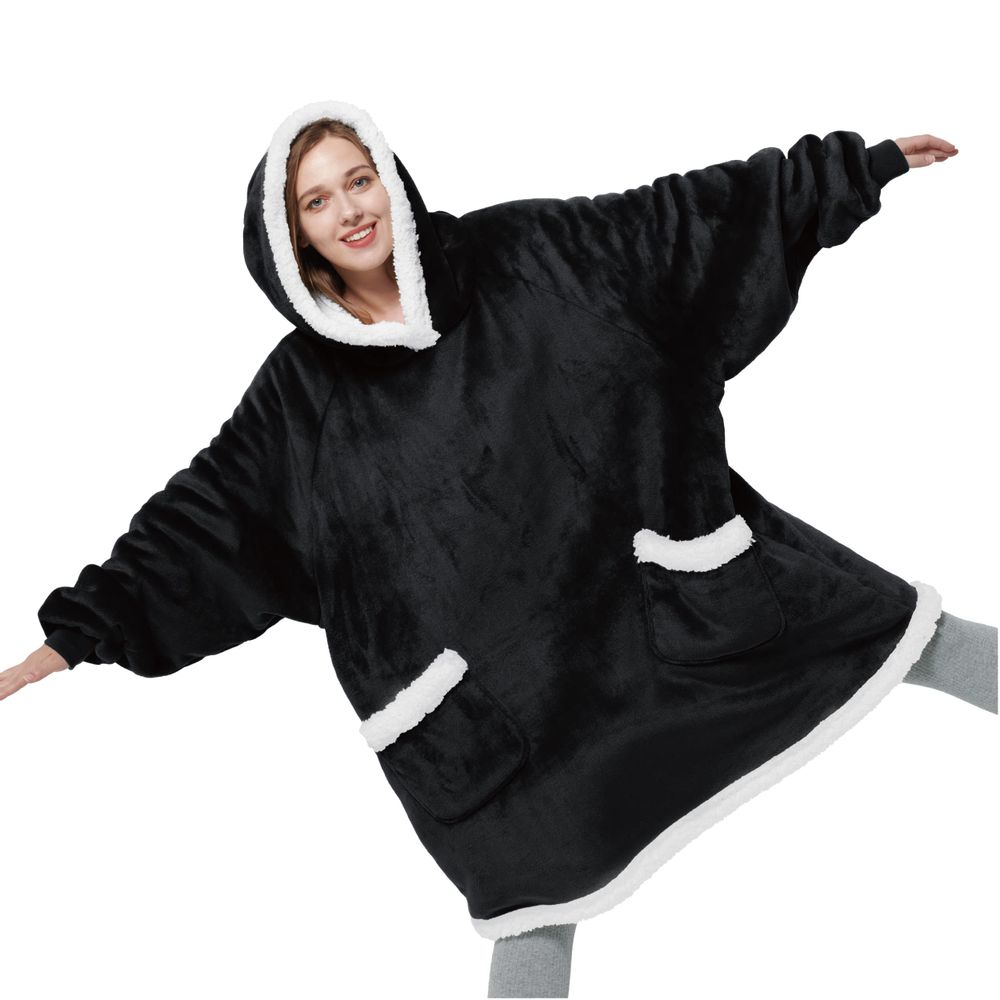 Manta portátil, sudadera con capucha, edsure, sherpa, mangas con capucha