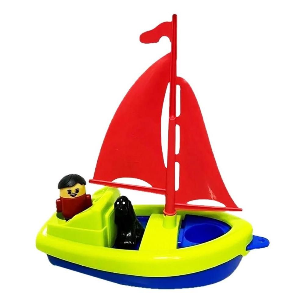 Velero Con Personaje Perro Motor Antex Pr Personaje Rojo Color Verde