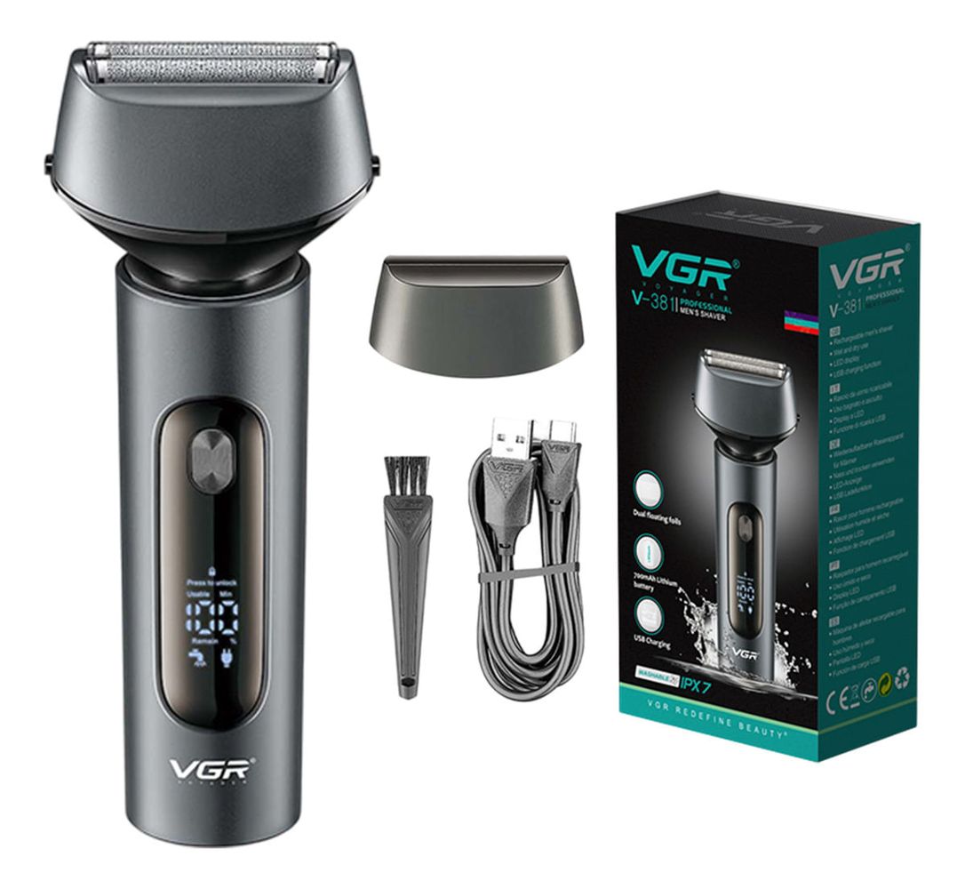 Afeitadora Eléctrica Shaver VGR V-381 Usb Triple Hoja IPX7