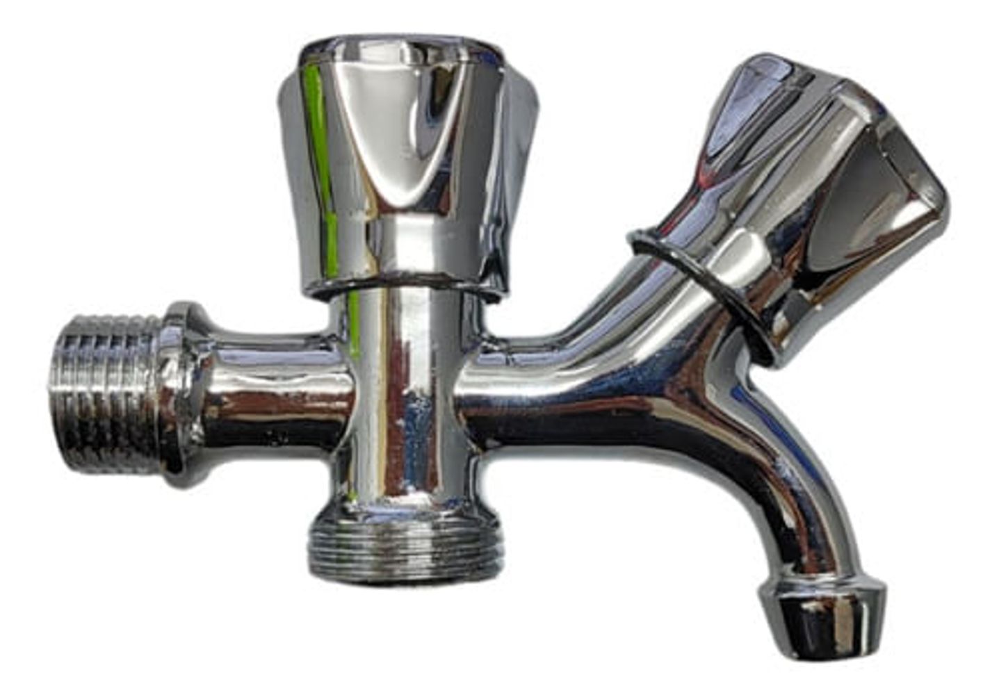 Canilla Doble Lavatorio Lavarropa 1/2 X 3/4 Metalica Cromo Gr-2050