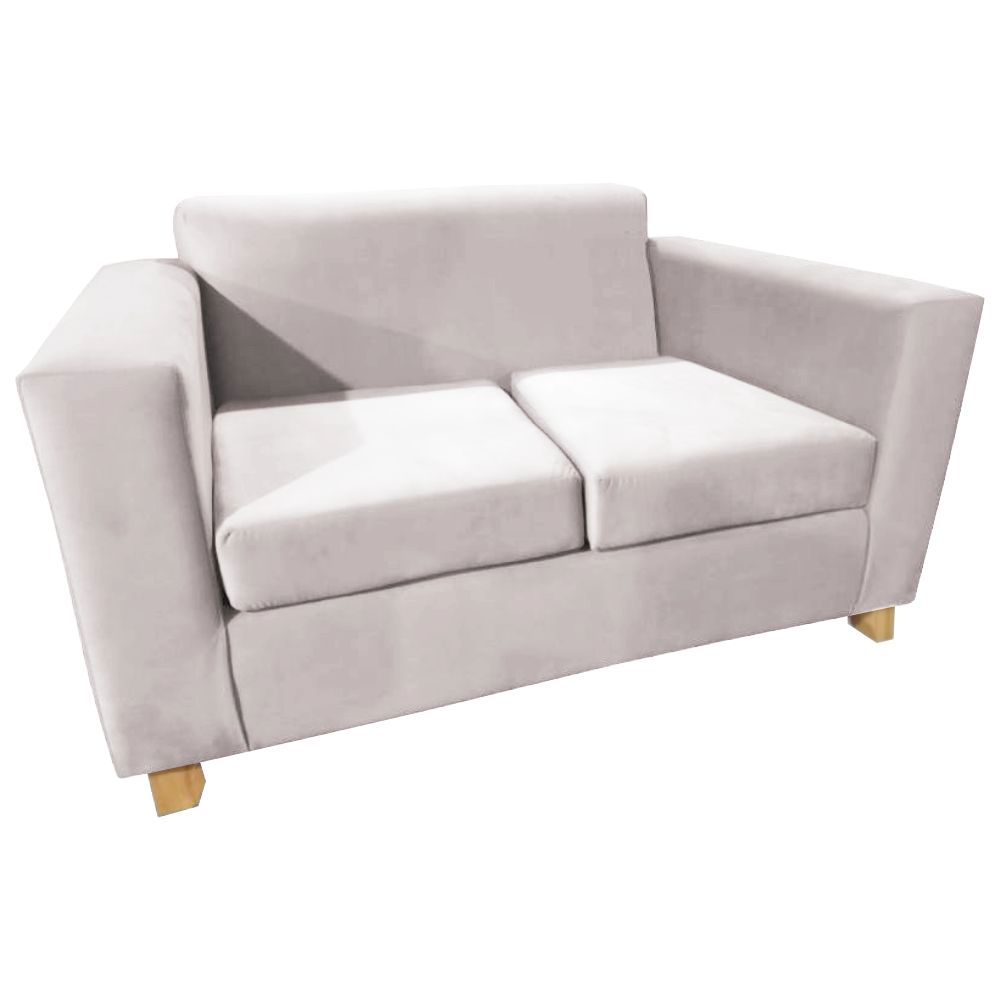 Sillon Sofa 2 Cuerpos 1.6m Cubo Clasico en Pana Antimanchas Natural