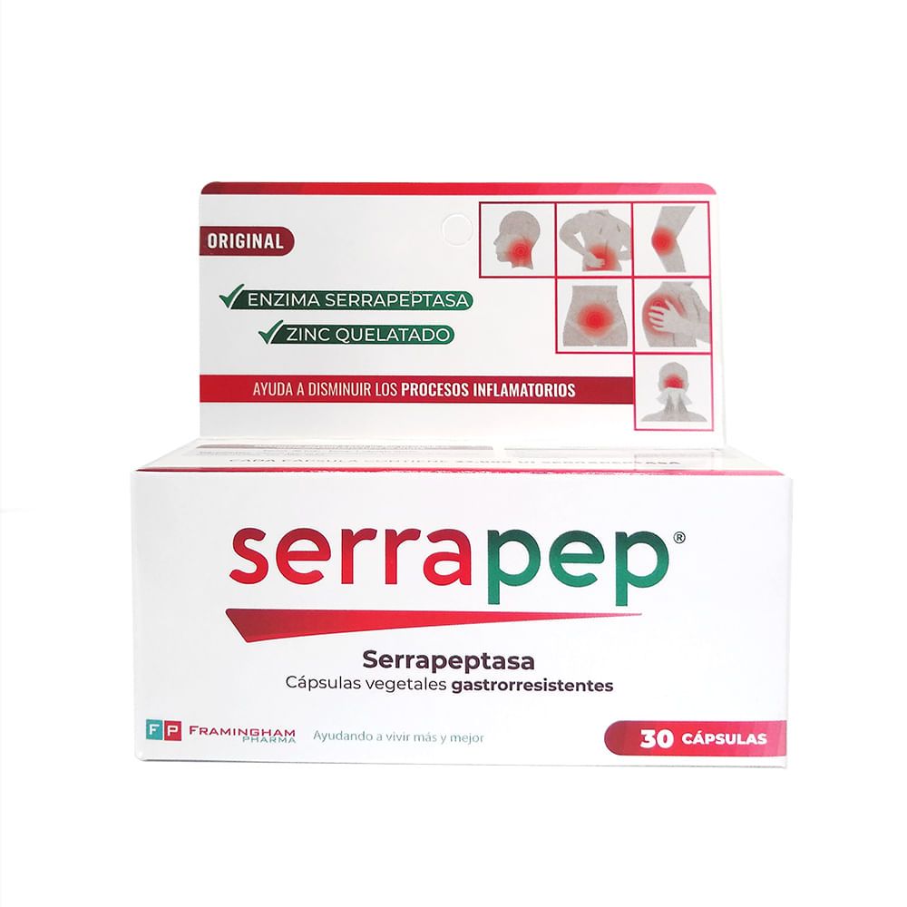 Suplemento Serrapep Gastrorresistentes x 30 Cápsulas