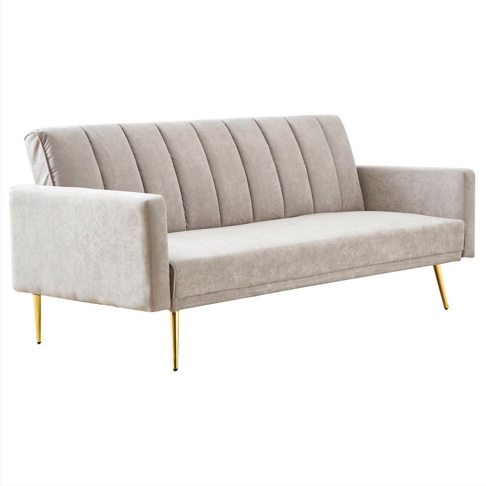 Sofá Cama Catania De 200x90 Cm Pana Antimanchas Patas Metal