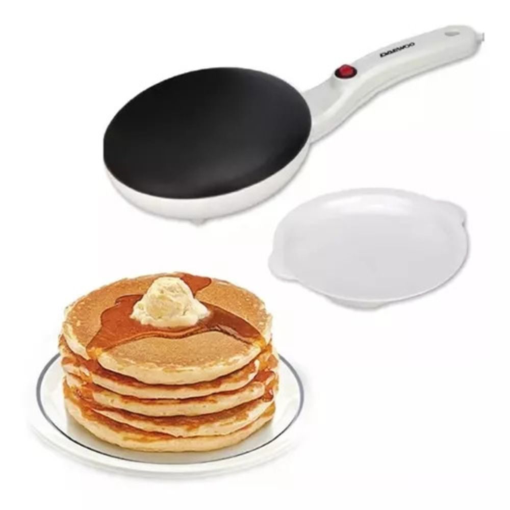 Panquequera Eléctrica Waffle Crepe Daewoo Dcrp-61 + Batidor
