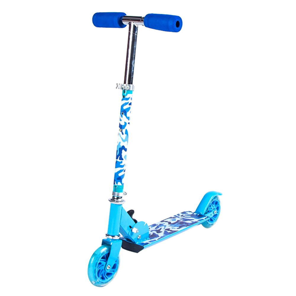 Monopatin Plegable Con Luced Led Aluminio p/ Niños - Azul