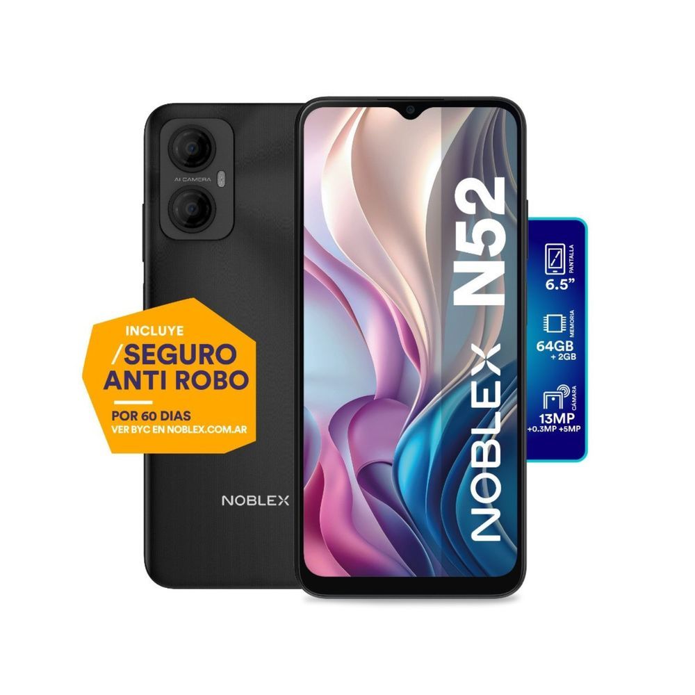 Celular Noblex N52 Dual SIM 64 GB Negro 2GB RAM