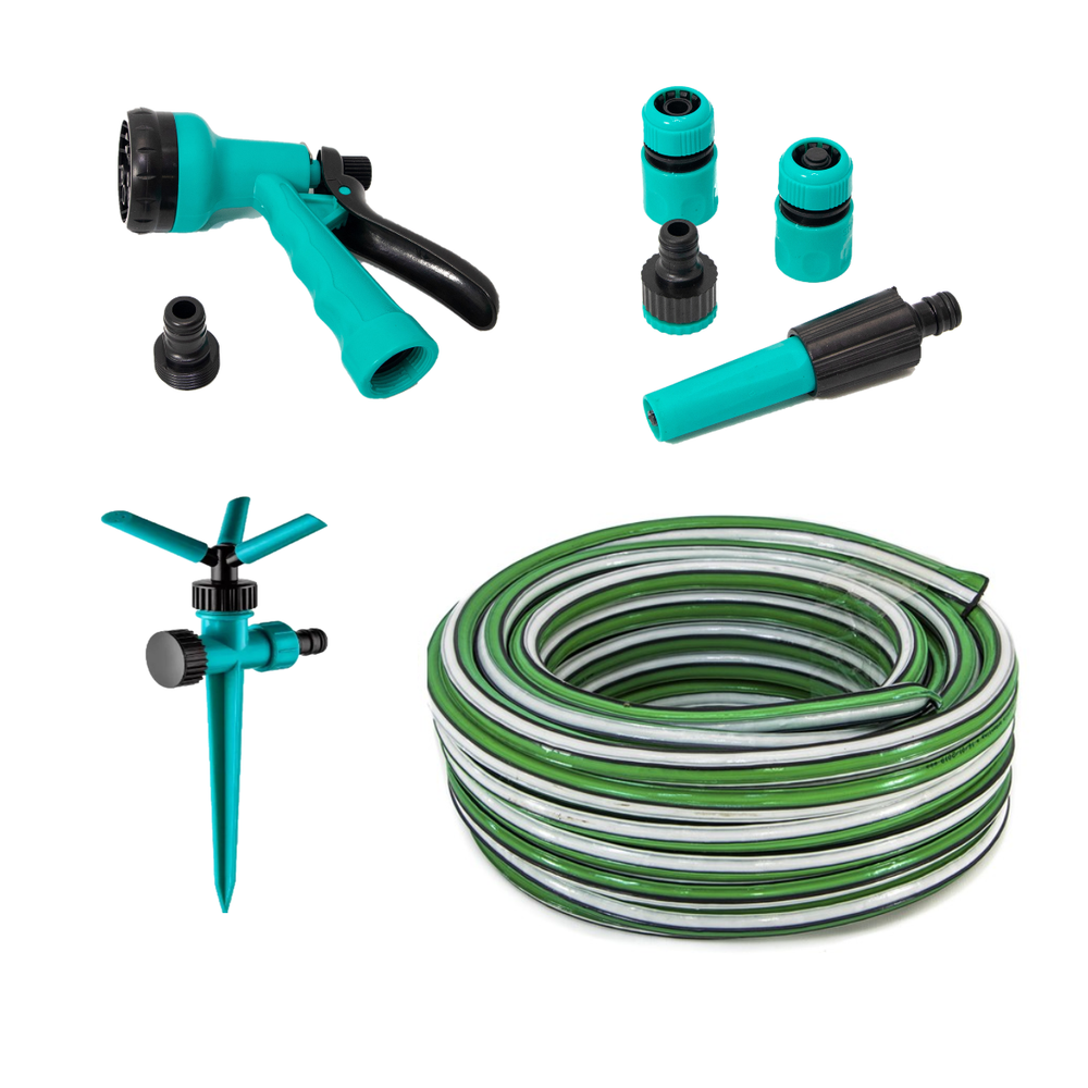 Combo Manguera De Riego 1/2 x 15 Mt + Kit Lanza + Regador