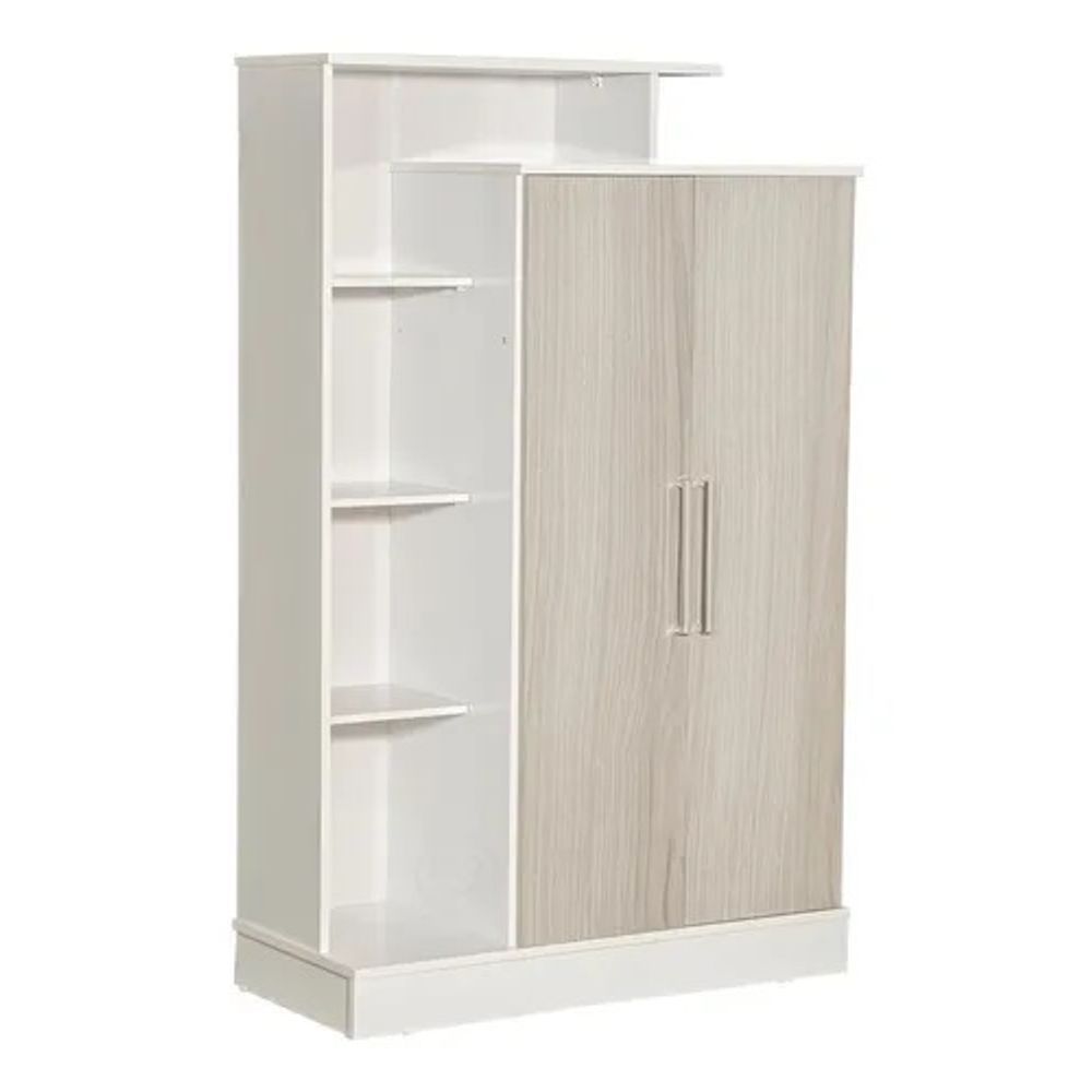 Mueble Multifuncion Melamina 2 Puertas Estantes Blanco-gris