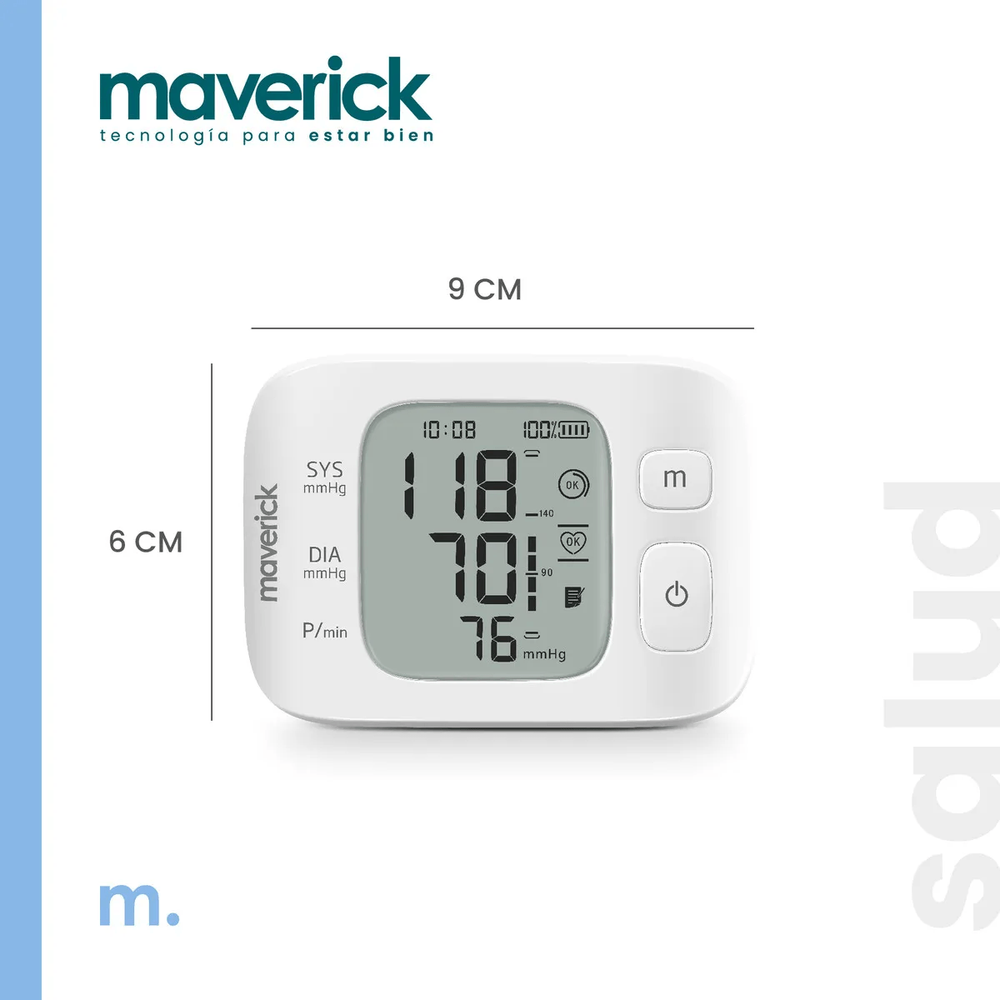 Tensiómetro Muñeca Maverick Recargable Usb Tw-usb Blanco