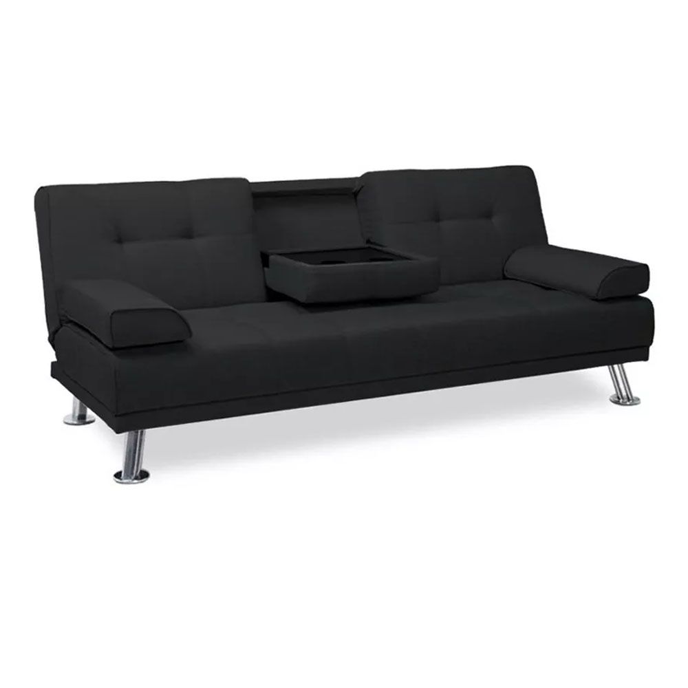 Sofá Cama Reclinable Futón Archi Con Posavasos Tizzy DecoDF300N BLACK
