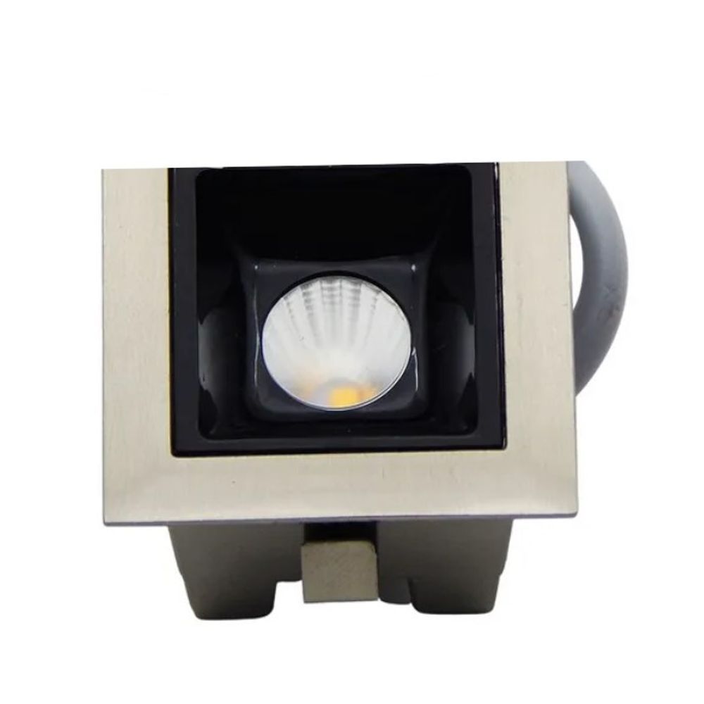 Spot Embutir Lineal Led Cuadrado Mini Aluminio 2W 220V Plata
