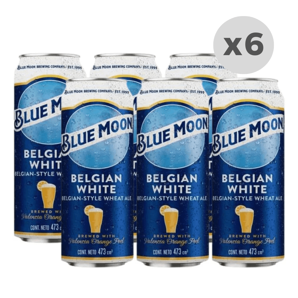 Cerveza Blue Moon Belgian White Lata 473ml x6