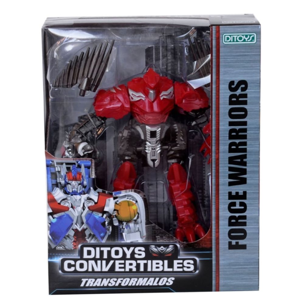 Transformers Force Warrior Ditoys Convertibles 2402 Rojo