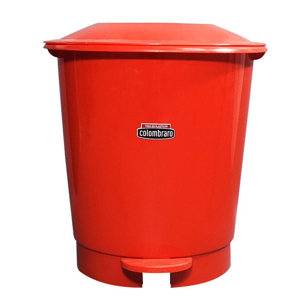 Tacho de Basura con Tapa a Pedal 12 Lts Rojo - Colombraro