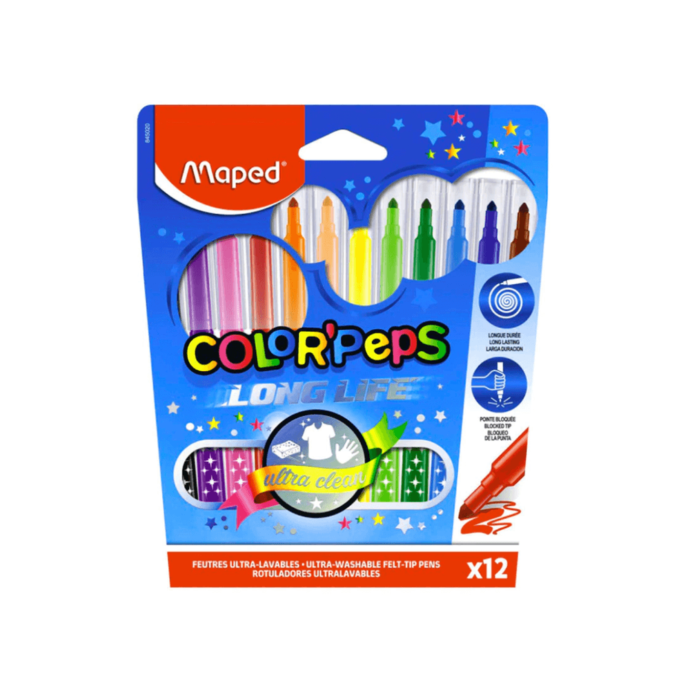 Marcadores Color Peps Long Life Ultra Clean Maped
