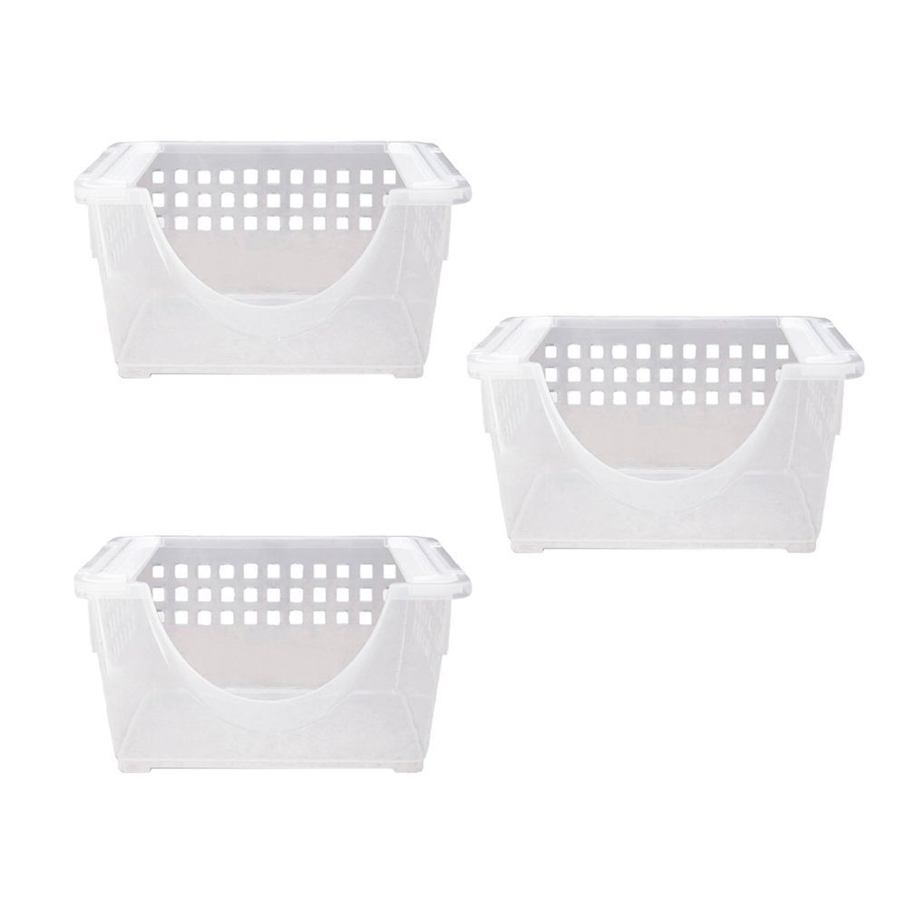 Set De 3 Contenedores Apilables Encastrables Grande Colombraro