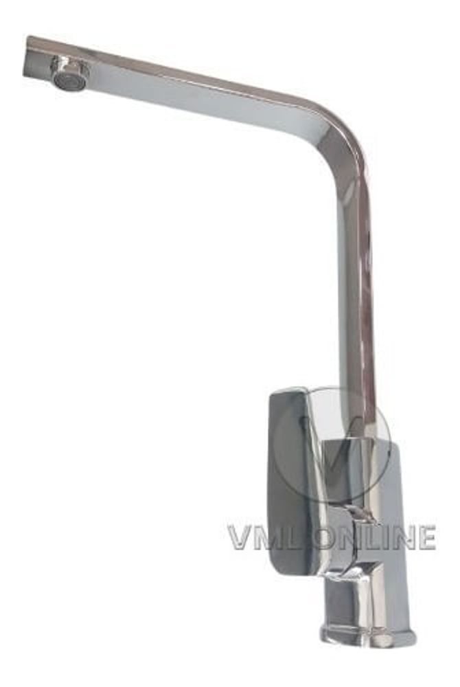 Canilla Griferia Monocomando Mesada Cuadrada Cromo Pico L