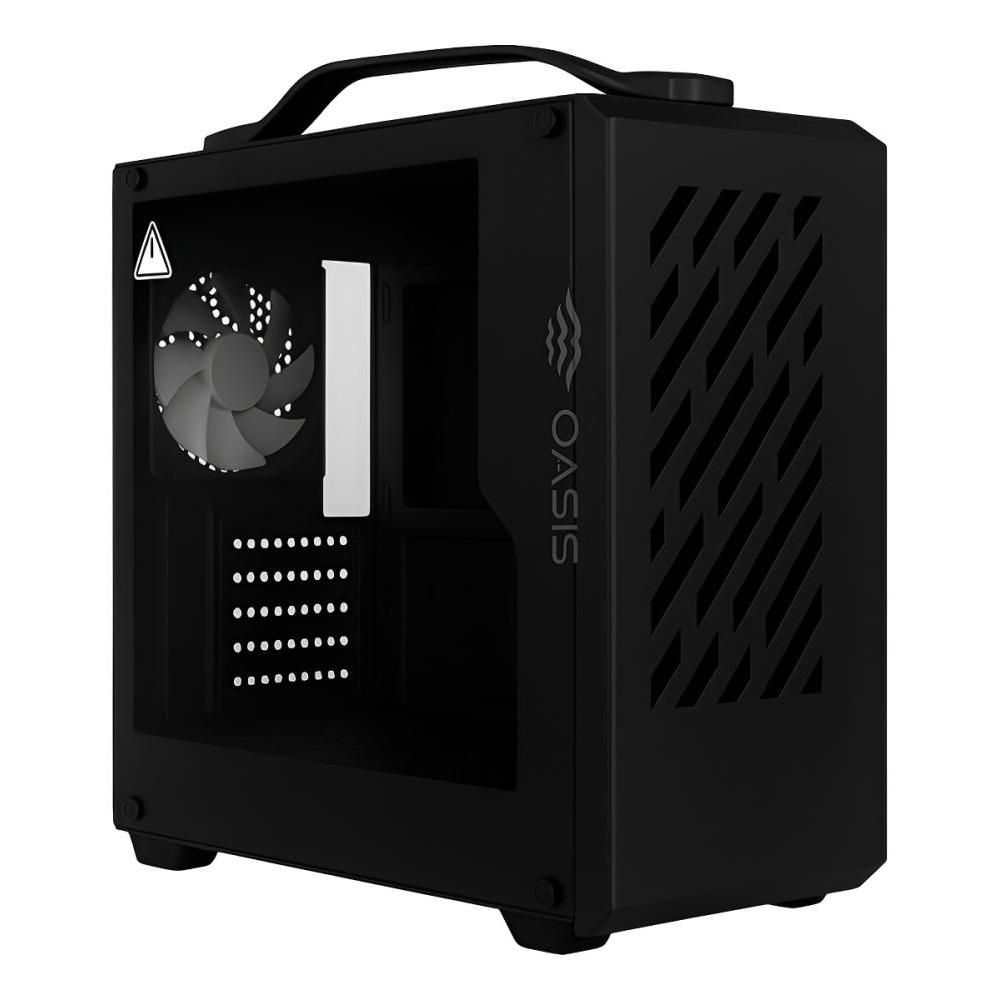 Gabinete Gamer Oasis Atomix Vidrio Templado + 1 Cooler Rgb Negro