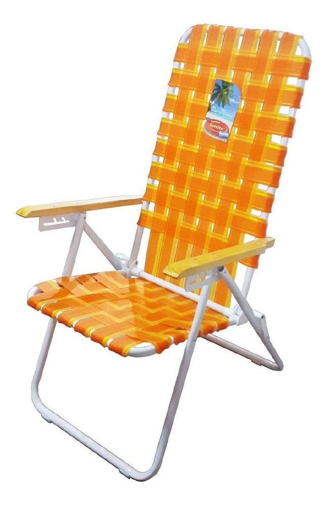 Reposera Solcito 1090 Naranja Alta 5 Posiciones 7/8 Madera