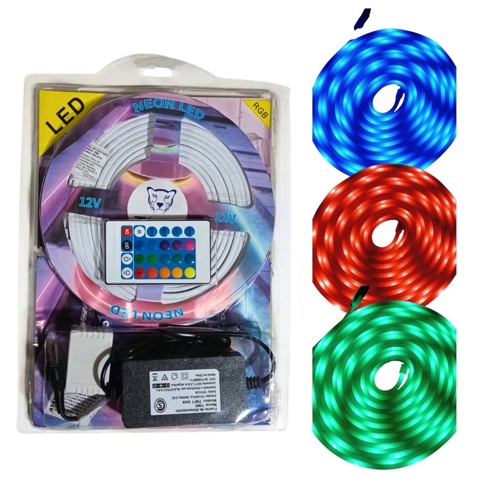 Tira Led Rgb 5 Metros Neon Manguera 9732 2835 3008 Decoración