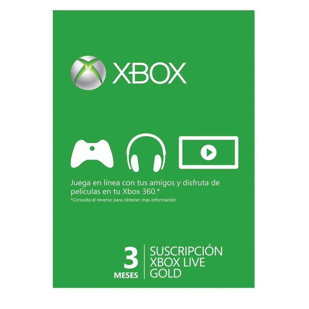 XBOX360 LIVE 3 MESES GOLD CARD