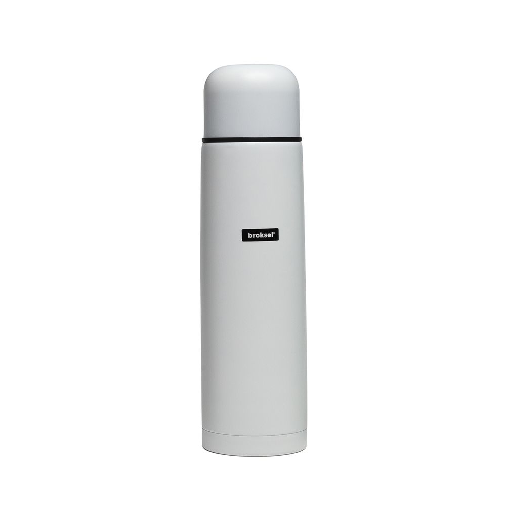 Termo Bala Broksol 1 Lt Acero Inox Frio/Caliente Blanco