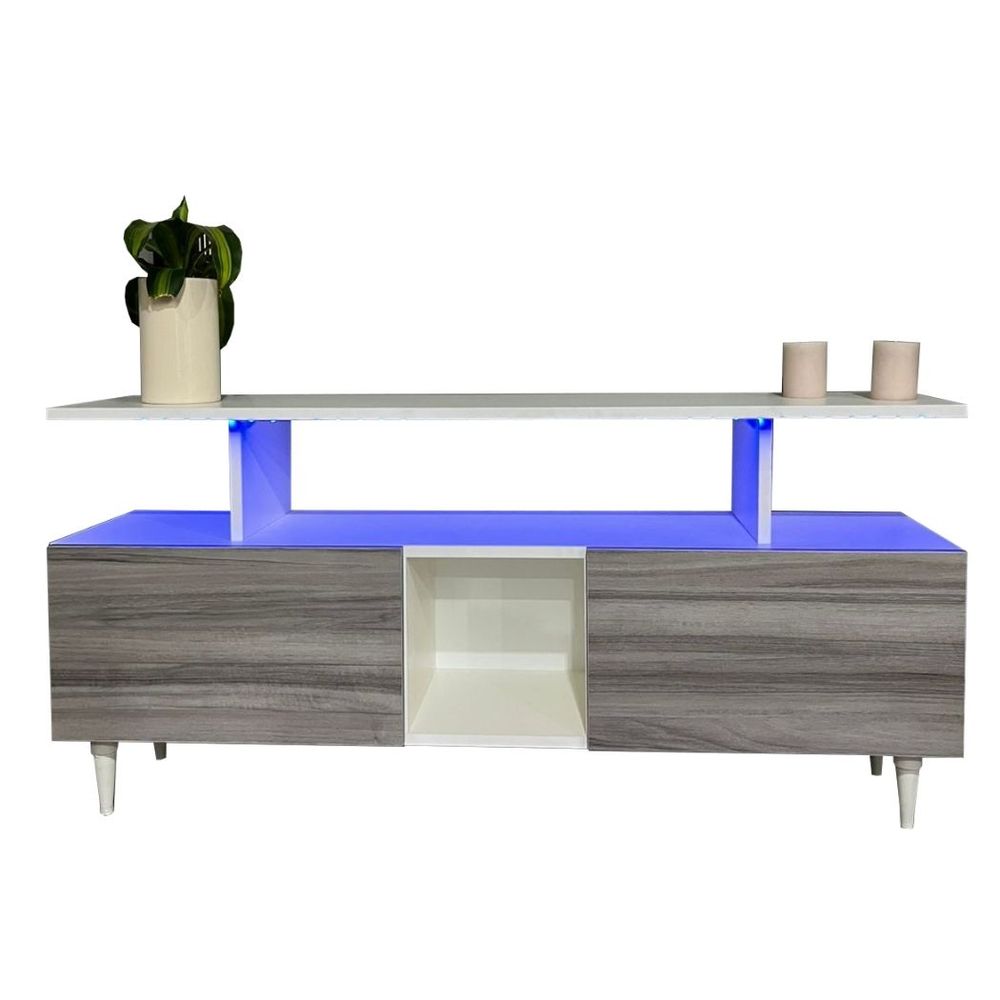 Rack Mueble TV DISEÑO CUBO CON LUZ LED Barak Muebles