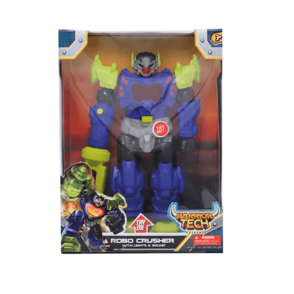 Robot Grande Crusher Con Luz Y Sonido Warrior Tech Isakito Rojo