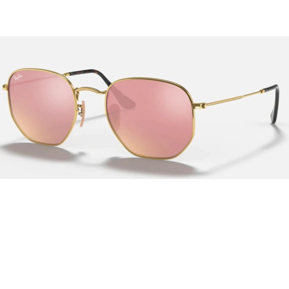 Anteojos De Sol Ray-ban Round Hexagonal Flat Lenses Marco dorado Lente ...