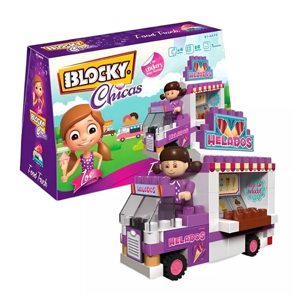 Blocky Chicas Food Truck Camión Helado 65 Piezas