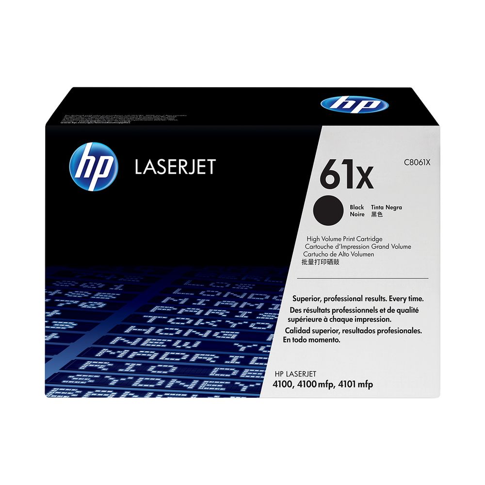 Cartucho de Toner Original HP LaserJet 61X C8061X Alto Rendimiento Negro