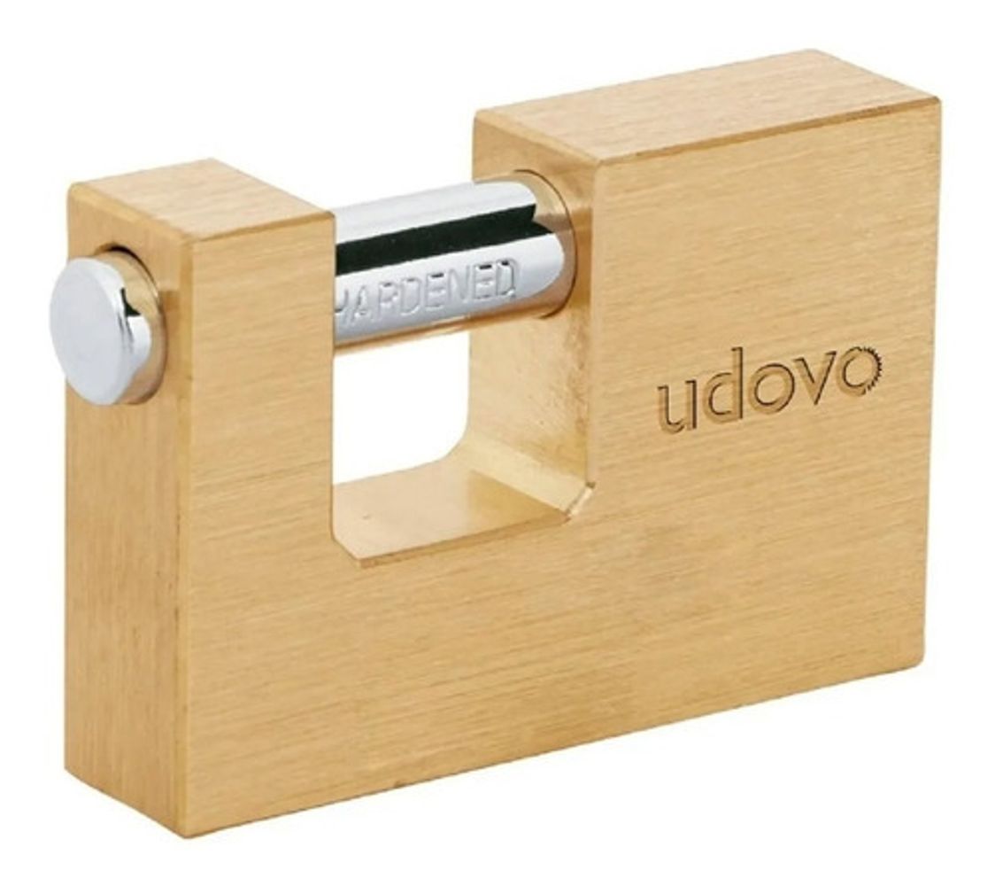 Candado De Bronce Perno Horizontal Nº80 80mm 3 Llaves Dorado