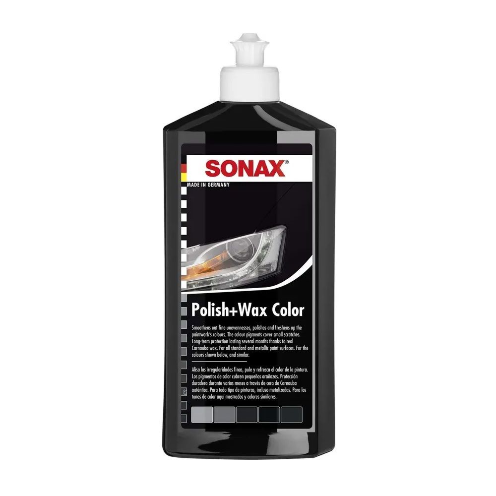Sonax Cera Pulidora con Corrector Negro 500 ml – Abrillantador con Cera ...