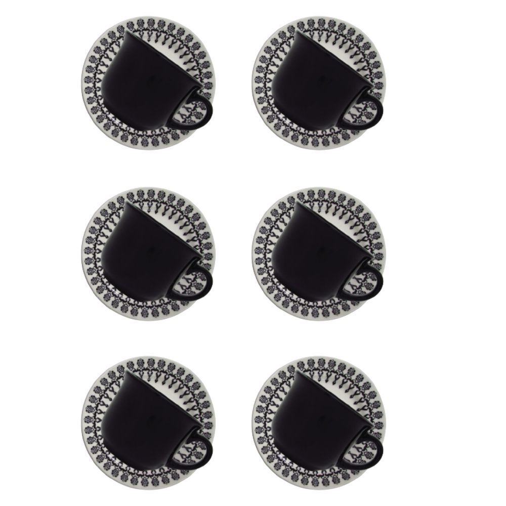 SET X 6 TAZAS DE TE 200CC CON PLATO FOLK OXFORD