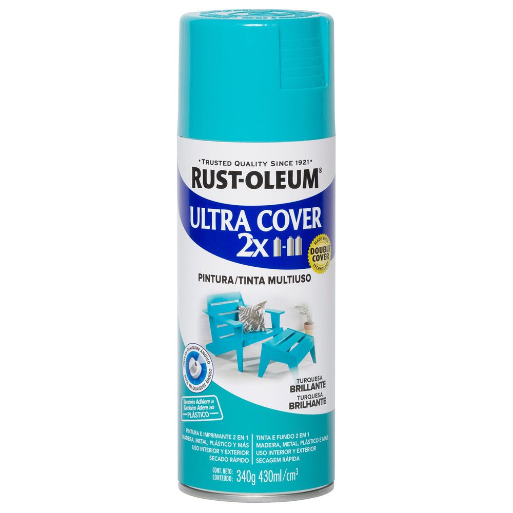 Pintura Multiuso En Aerosol Acabado Brillante Color Turquesa