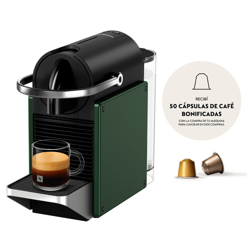 Cafetera Nespresso Pixie Dark Green C62-AR-GR-NE-LOCAL