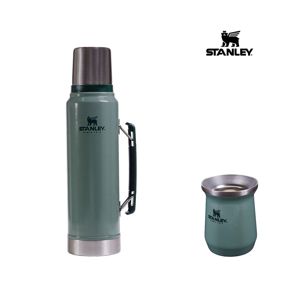 COMBO STANLEY TERMO CLASICO 1LT + MATE CLASICO 236ML VERDE