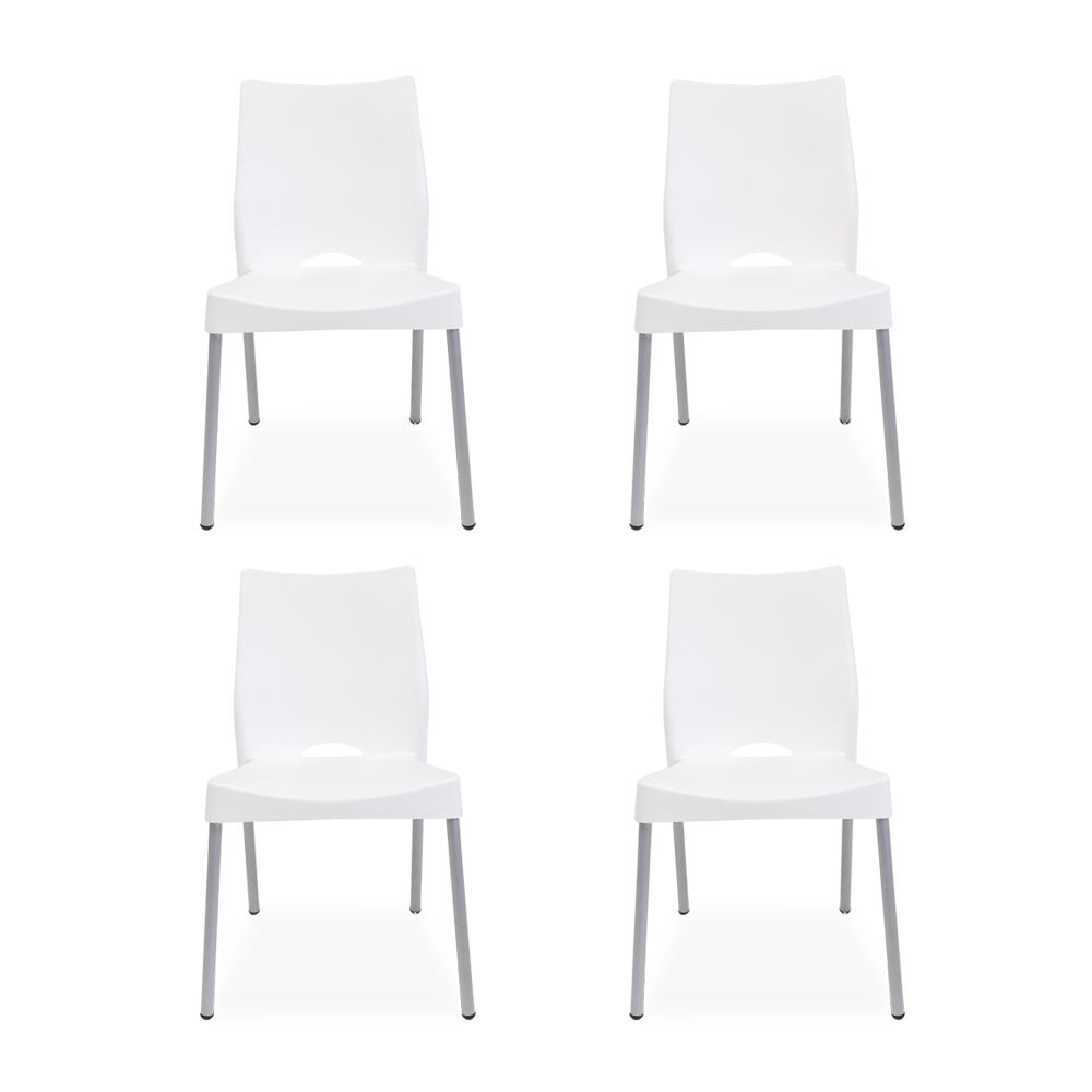 Set de 4 Sillas Malba pata gris diseño apilable alta durabilidad color ...