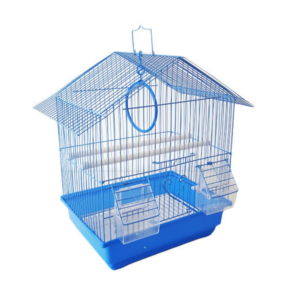 Jaula Para Aves Con Techo A Dos Aguas Y Bandeja Chico